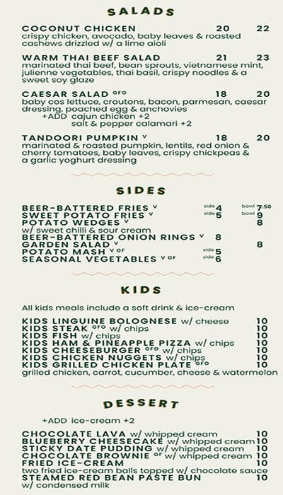Menu at The Calamvale Hotel pub & bar, Calamvale, Compton Road