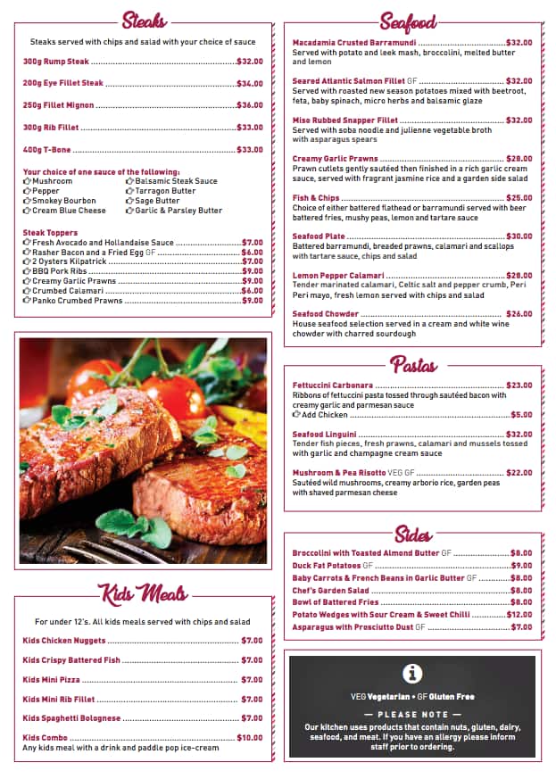 Menu at Calamvale Hotel pub & bar, Calamvale, Compton Road