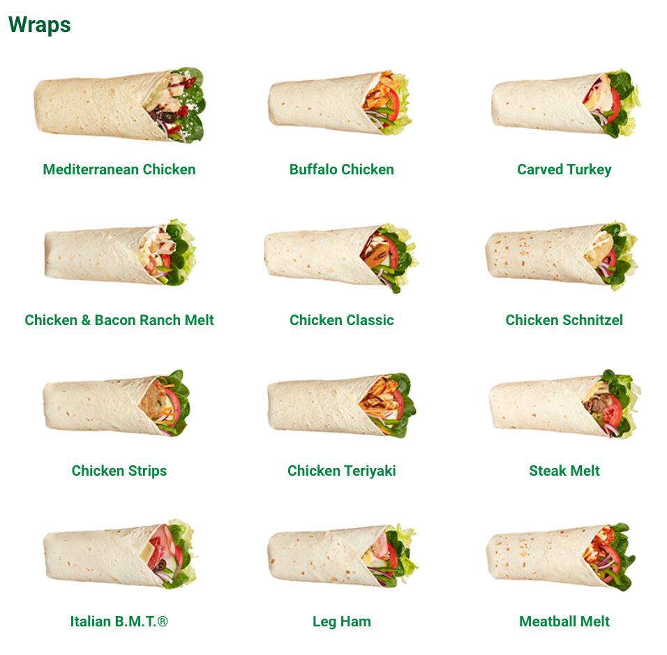 Menu at Subway Westfield Carindale fast food, Carindale