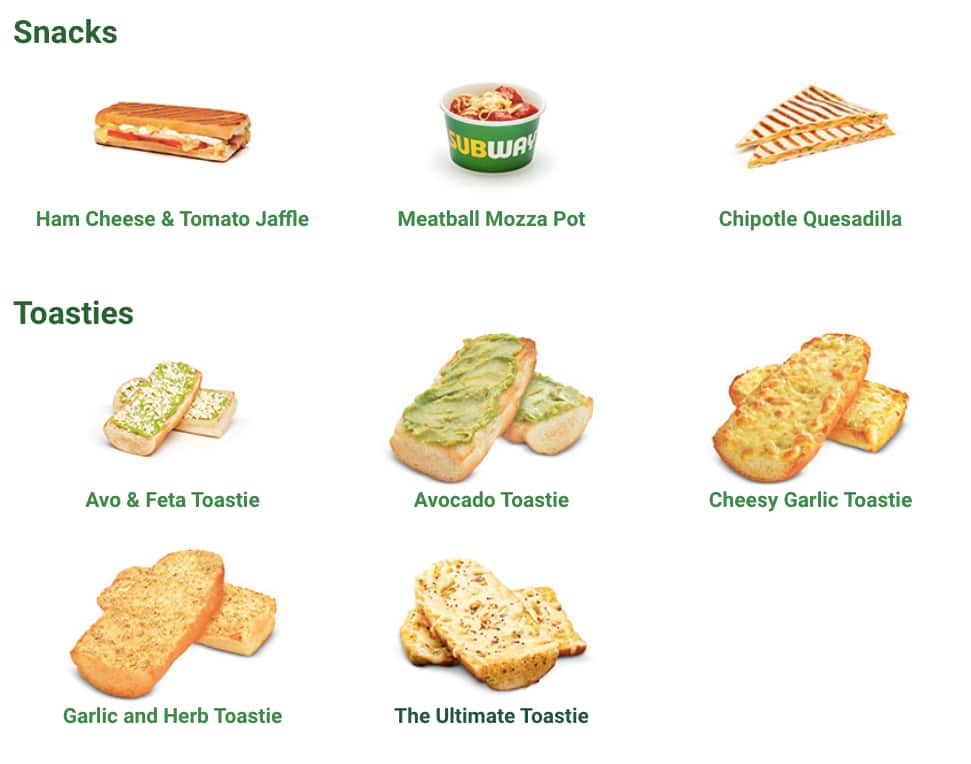 Menu at Subway fast food, Newstead, shop 1/12 Commercial Rd