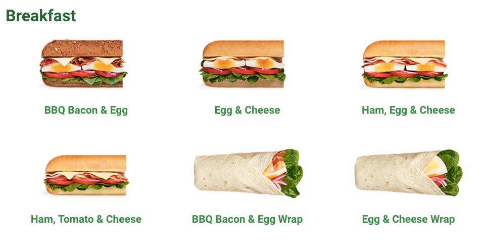 Menu at Subway fast food, Indooroopilly, Indooroopilly Shopping Centre FC10