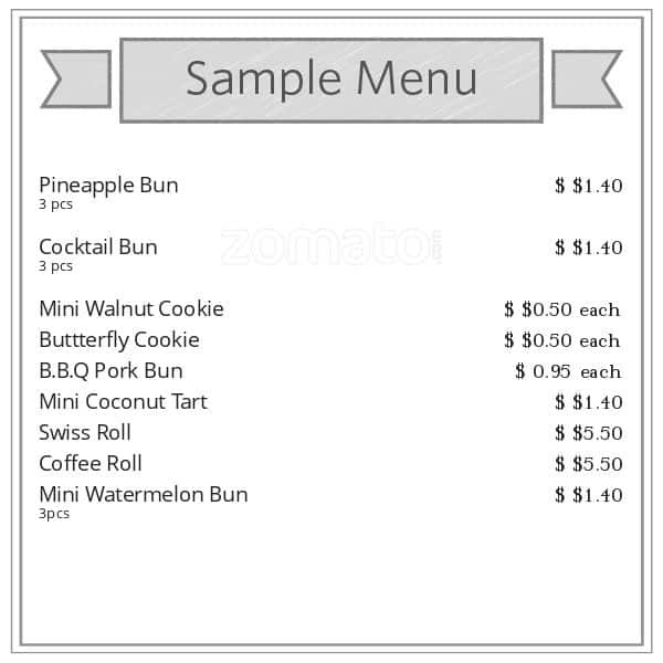 Menu at The Lucky Penny Bar, Vancouver