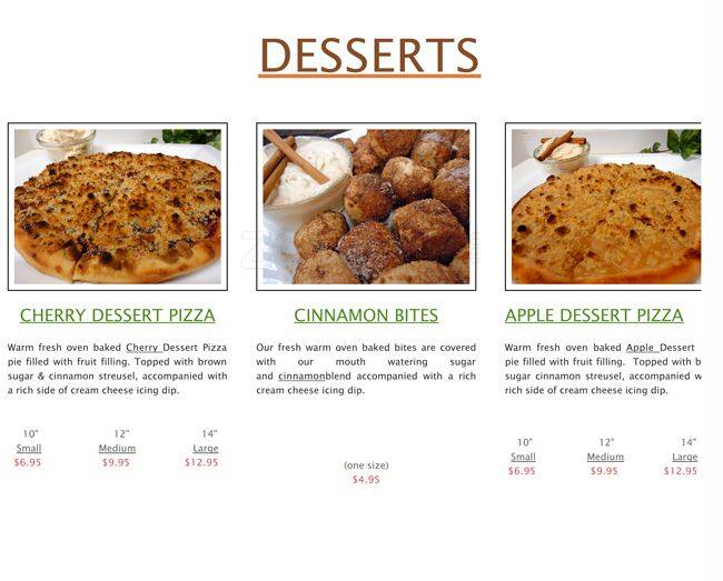 Carta de pizzería Elvis Pizza, Surrey