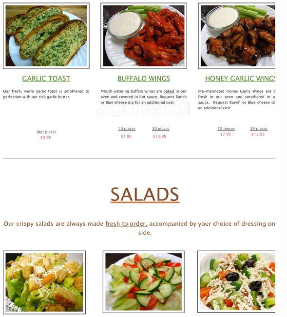 Menu at Elvis Pizza pizzeria, Surrey