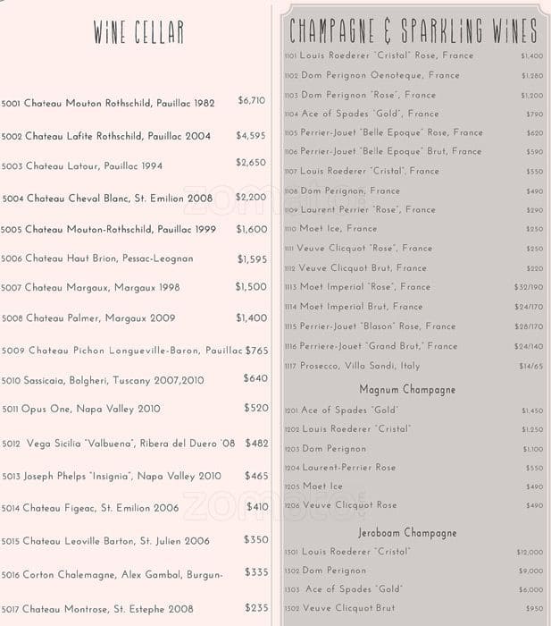 Menu at Seaspice Brasserie & Lounge restaurant, Miami