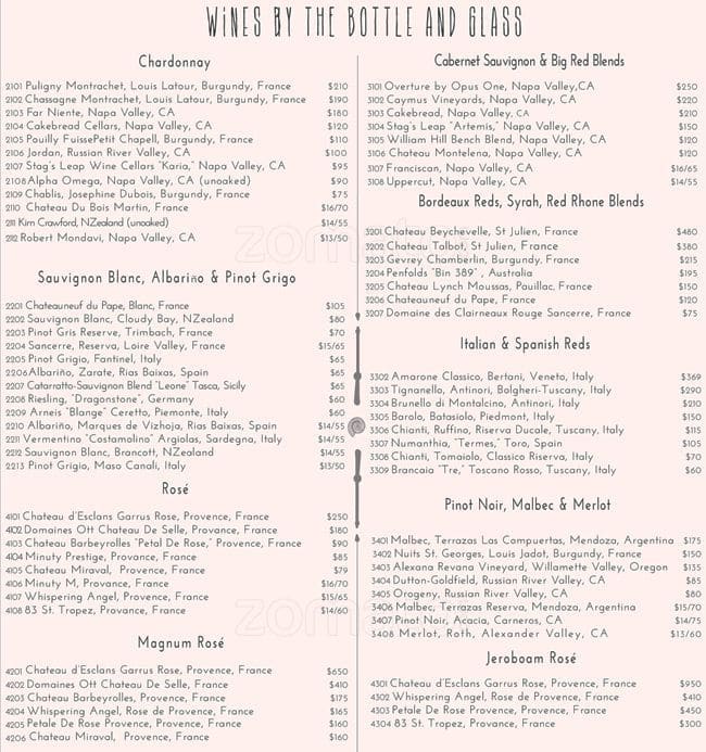 Menu at Seaspice Brasserie & Lounge restaurant, Miami