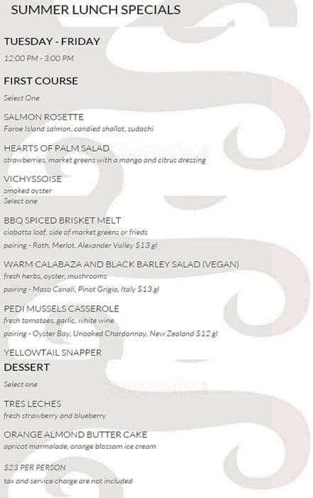 Menu at Seaspice Brasserie & Lounge restaurant, Miami