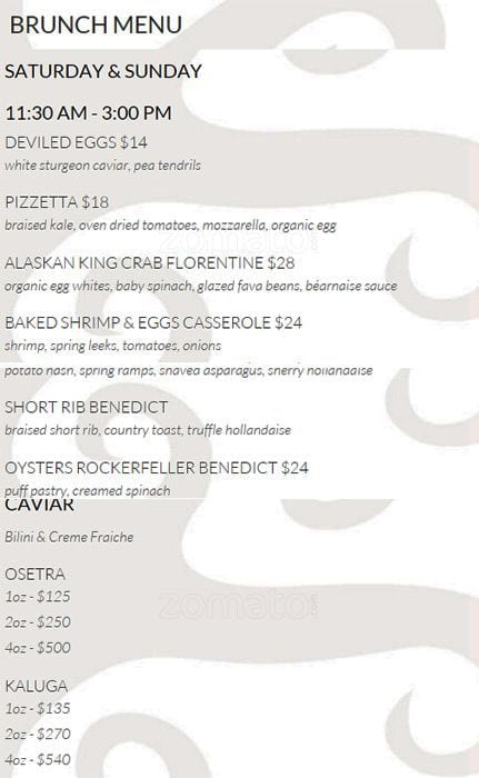 Carta del restaurante Seaspice Brasserie & Lounge, Miami