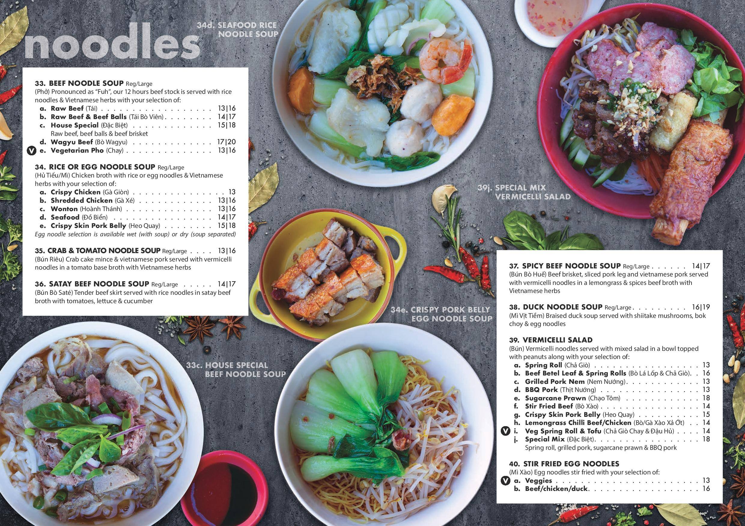 Menu at Phoodle restaurant, Eastgardens
