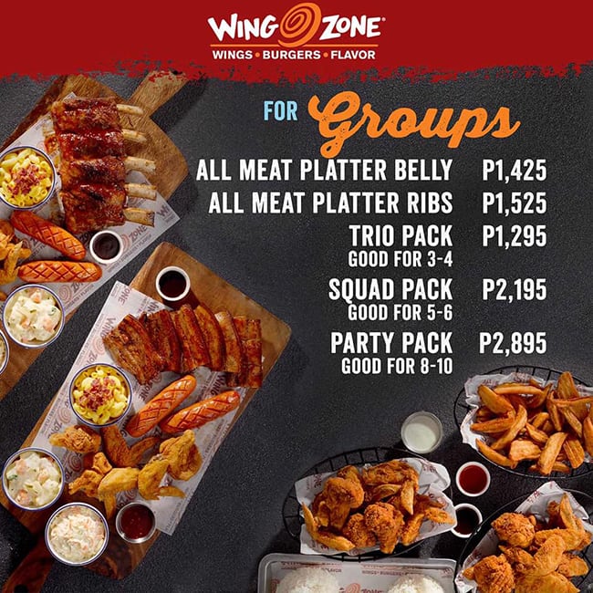 Menu at Wing Zone - Araneta Coliseum fast food, Quezon City