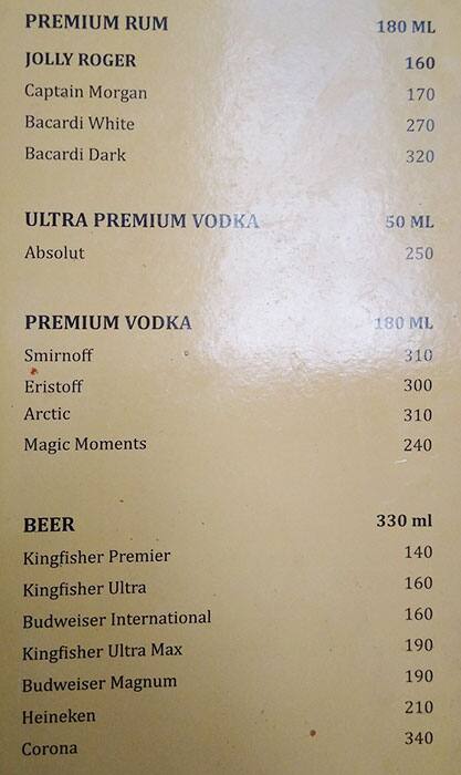 Menu at Kafila Lounge & Bar, Delhi