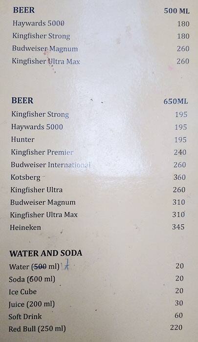 Menu at Kafila Lounge & Bar, Delhi