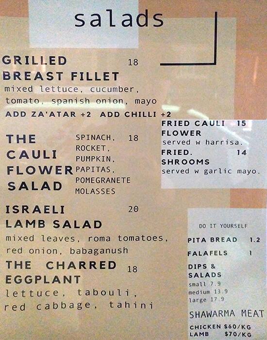 Menu at Pita Mix restaurant, Rose Bay
