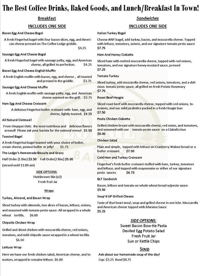 Coffee Lodge & Bakery Menu - Urbanspoon/Zomato
