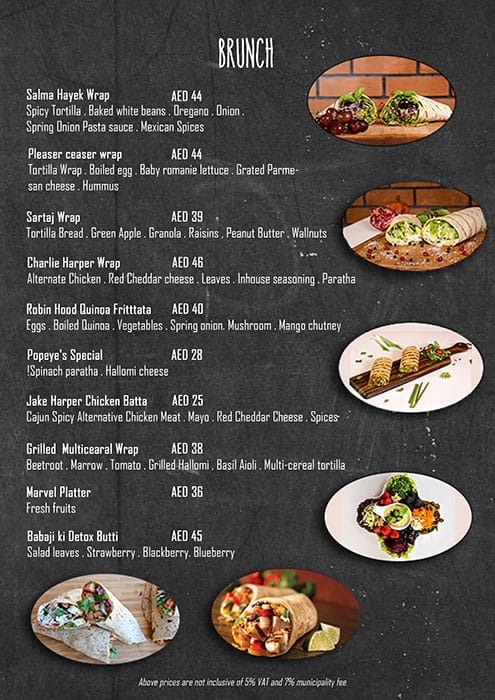 Menu at The Flipside Restobar, Dubai, Century Village