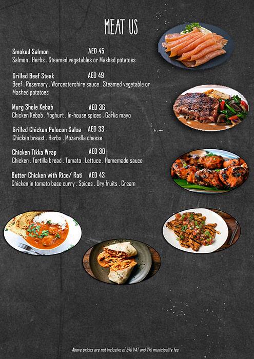 Menu at The Flipside Restobar, Dubai, Century Village