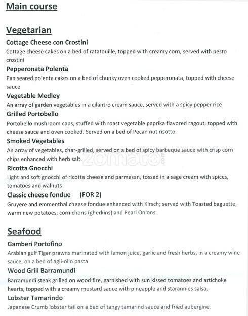 Menu at Penne, Mumbai, 14