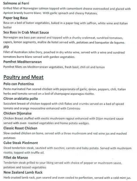 Menu at Penne, Mumbai, 14