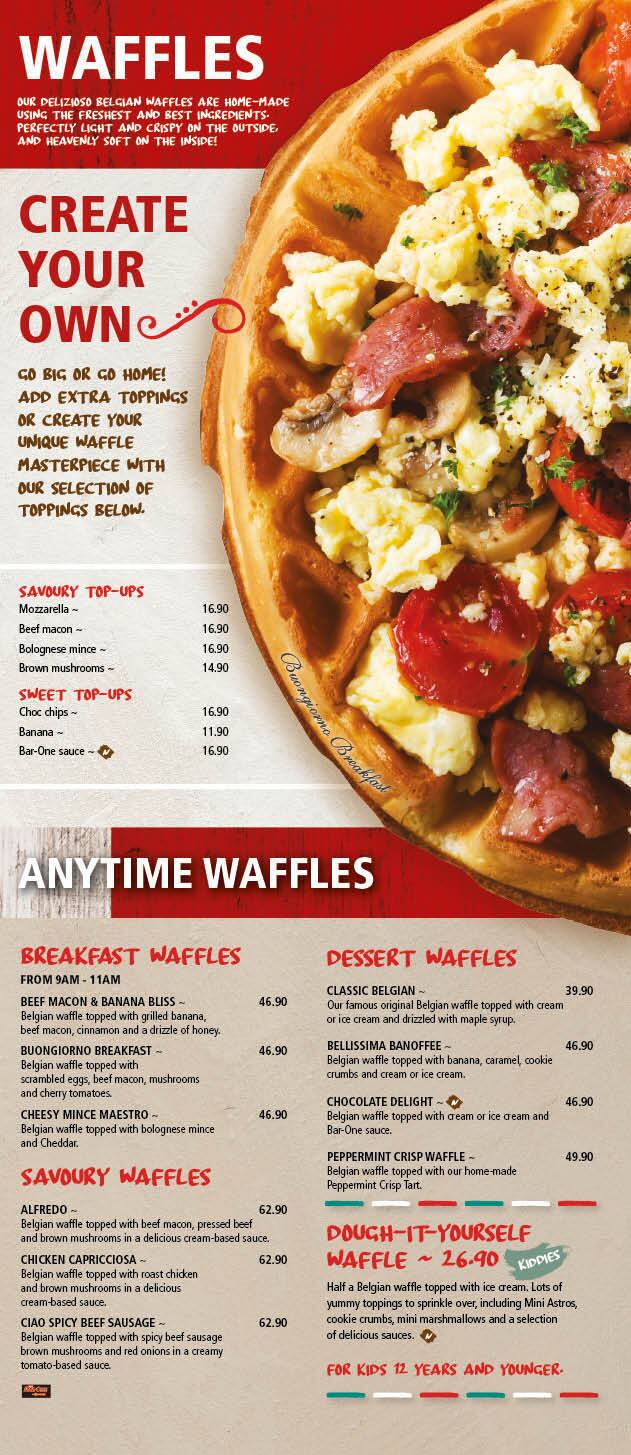 Menu at Panarottis Gateway Express (Halaal) restaurant, Durban