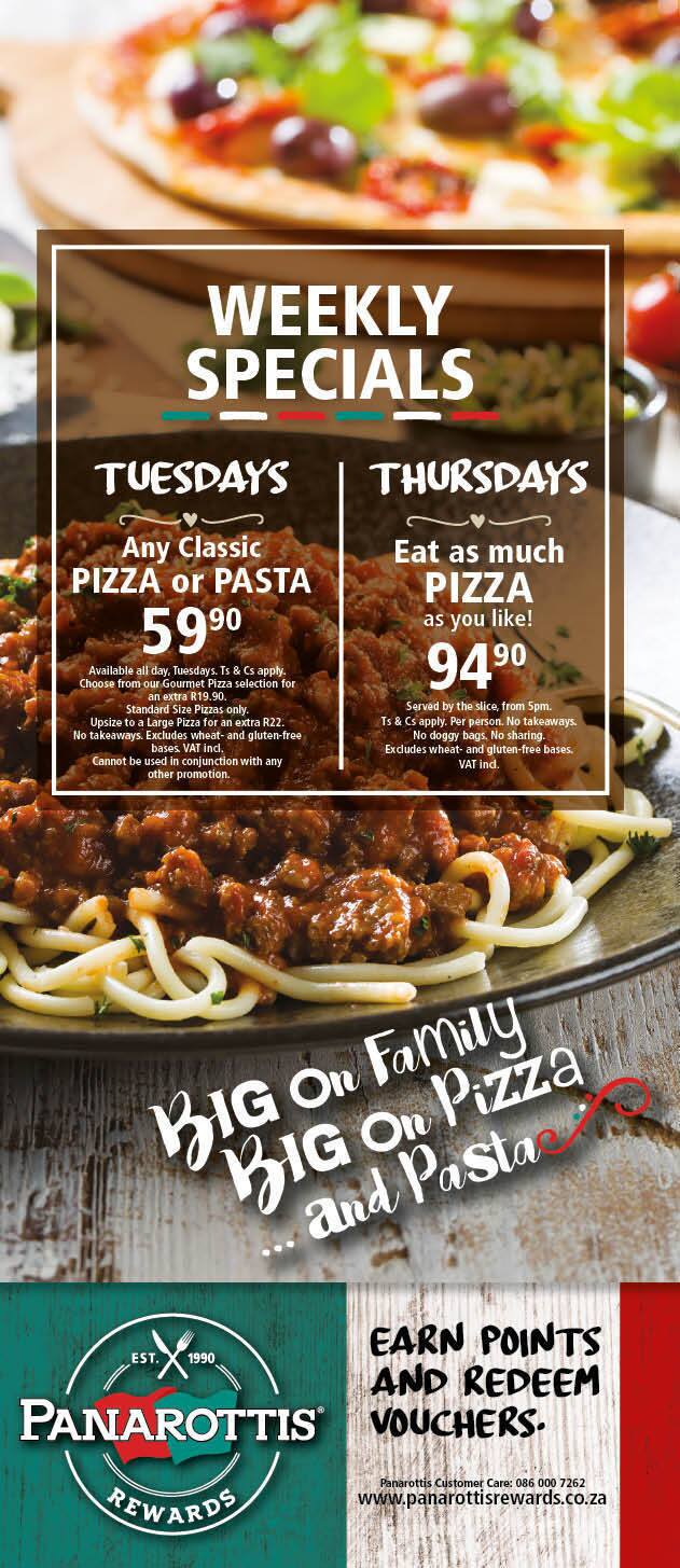 Menu at Panarottis Gateway Express (Halaal) restaurant, Durban