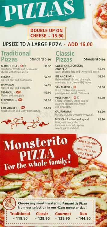 Panarottis Pizza Express Menu, Menu for Panarottis Pizza Express ...