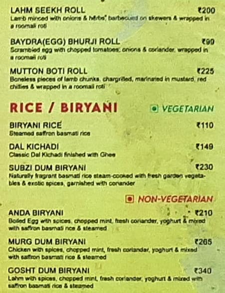 Menu at Marrakesh, Pune, Gate 648