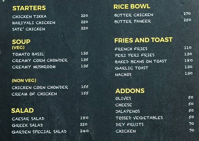 Menu at Mahabaleshwar Berry Bash, Pune, Millenium Plaza