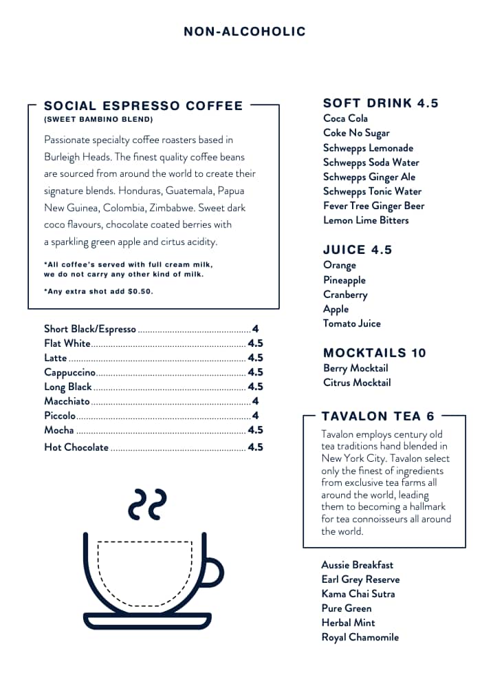 Menu at Social Eating House + Bar, Broadbeach, shop 137/3 Oracle Bvd