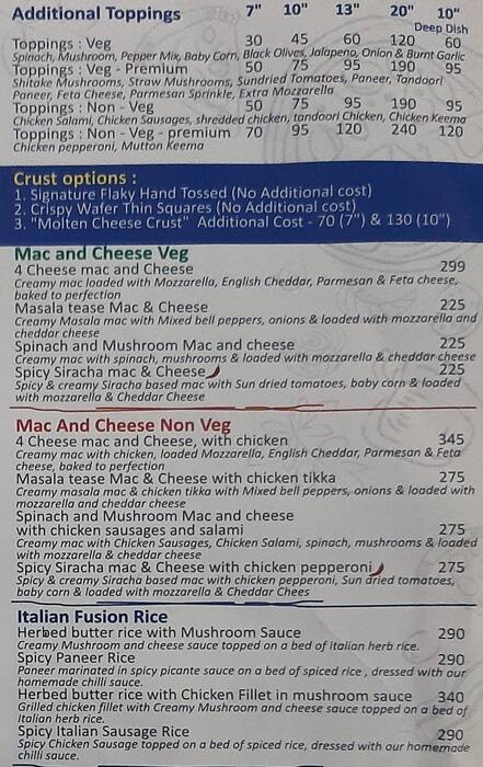 Menu at Black Bay Pizza, Thane