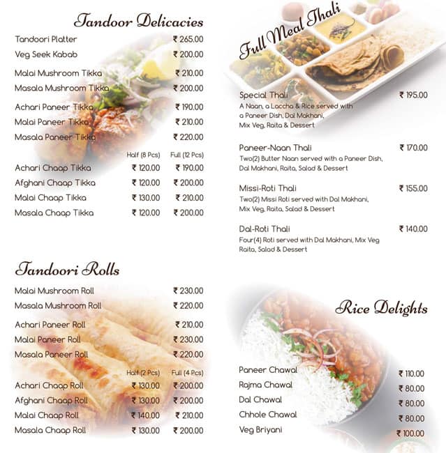 Menu of Desilicious, Rohini, New Delhi