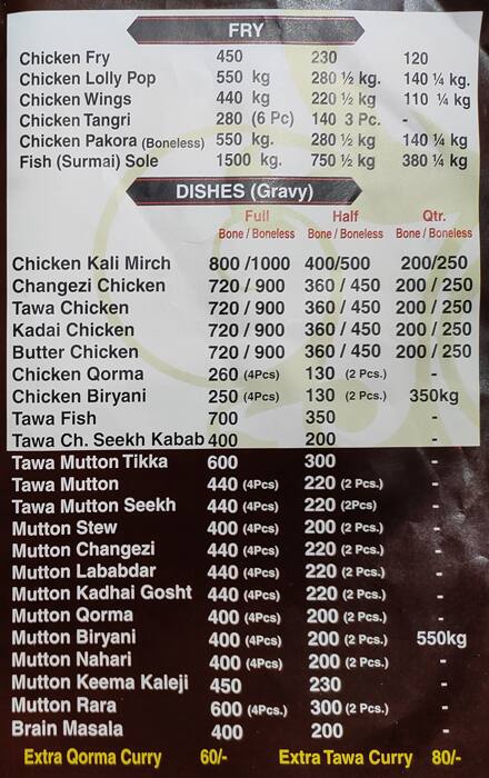 Menu at M.I food centre, Noida