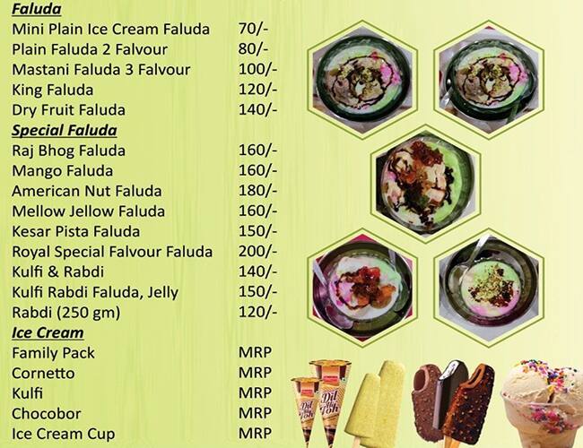 Menu of Royal Faluda & Juice Center, Ambernath, Thane