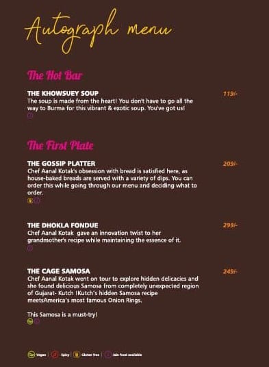 Menu of The Secret Kitchen, Manharpur, Rajkot