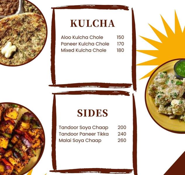 Menu of Kulcha Land, Lohegaon, Pune