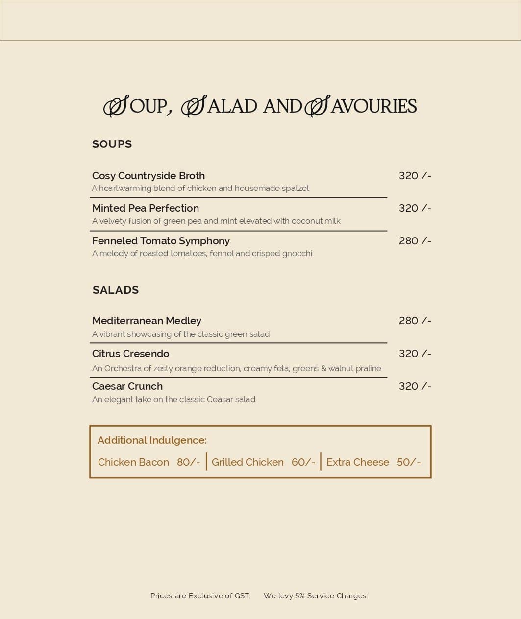 Menu of Caffeine Couture, Bellandur, Bangalore