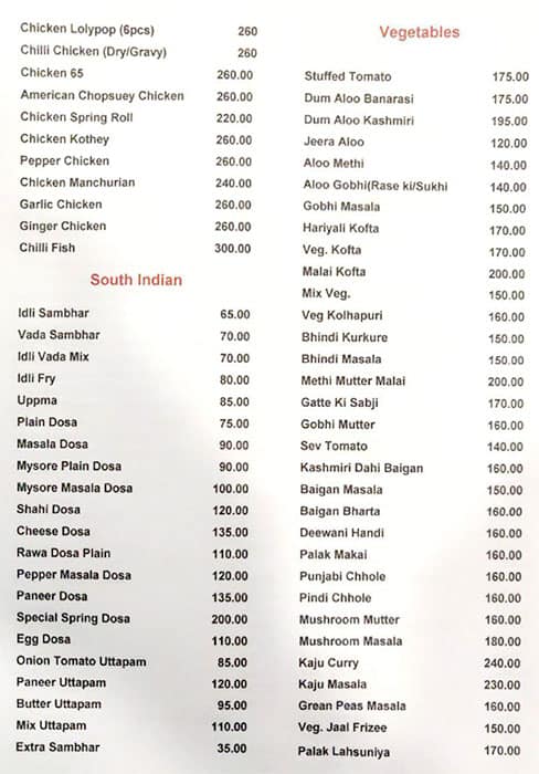 Menu at Food Craft, Bhopal, C-8