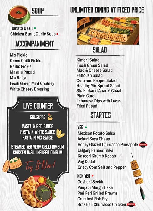 Menu of Pirates Of Grill, Sector 18, Noida