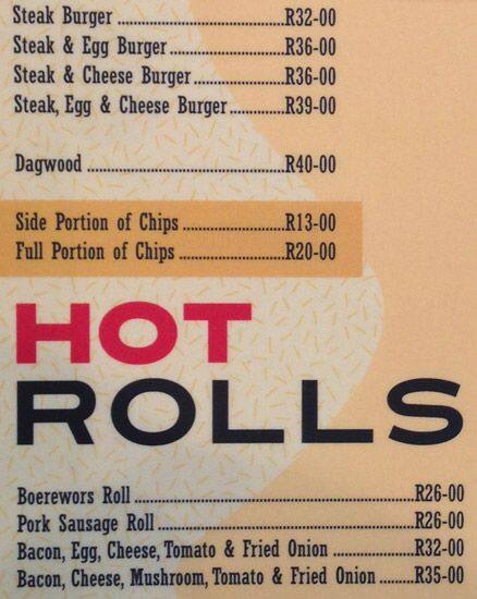 Menu at Hungry Camel cafe, George, 16B Multi Centre