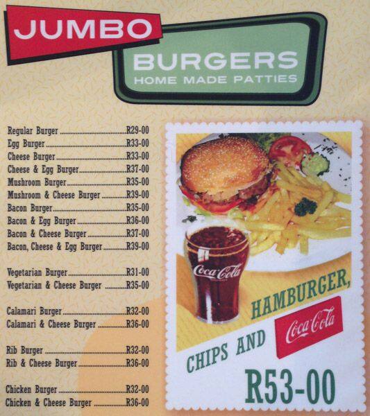 Menu at Hungry Camel cafe, George, 16B Multi Centre