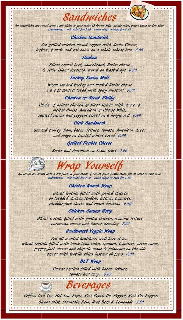 Menu at Fat Daddy's Pub & Grill, Tulsa