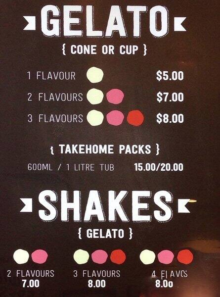 Gelatissimo Menu, Menu for Gelatissimo, Mooloolaba, Mooloolaba ...