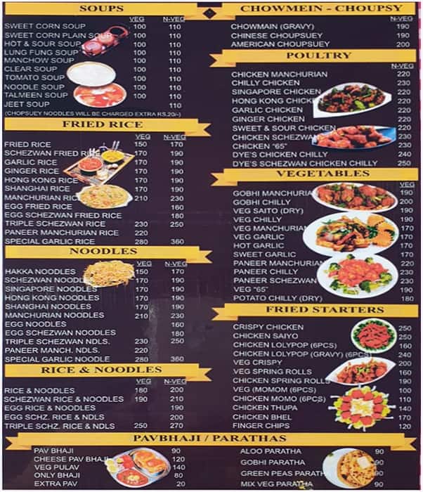 Menu of Sampan, Senapati Bapat Road, Pune