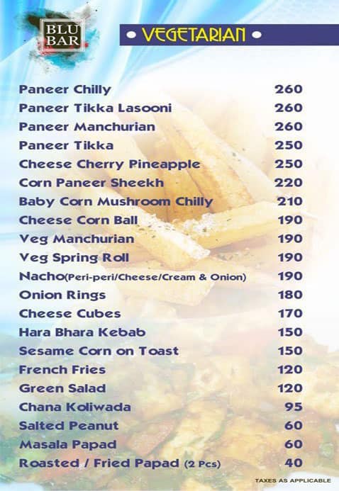 Blu Bar Menu, Menu for Blu Bar, Virar, Mumbai - Zomato