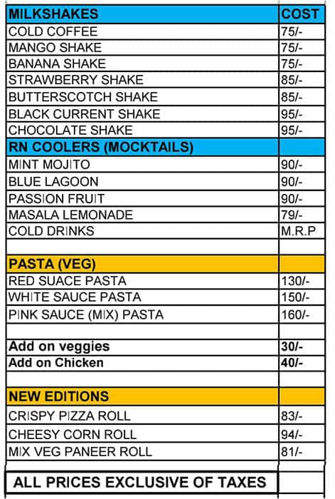 Menu at Rolls Nation Agra, Agra, Shop no G-4 F