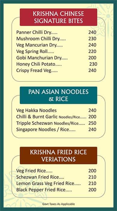 Menu at Krishna Pure Veg, Pune, Shop 14