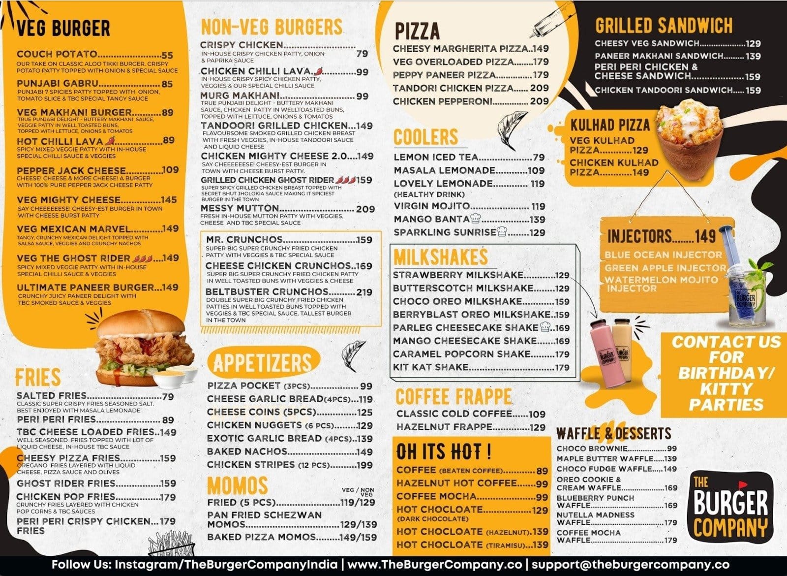 Menu of The Burger Company, Sector 135, Noida