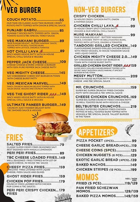 Menu of The Burger Company, Shahdara, New Delhi