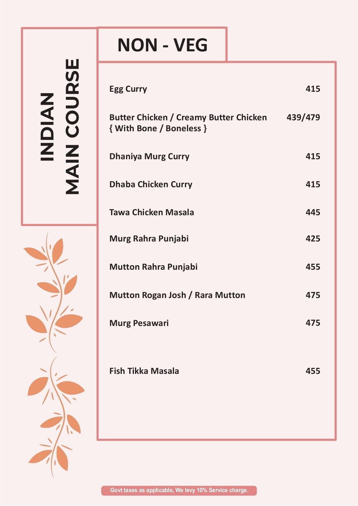 Menu at Bella Rossa, Delhi, Plot No. G