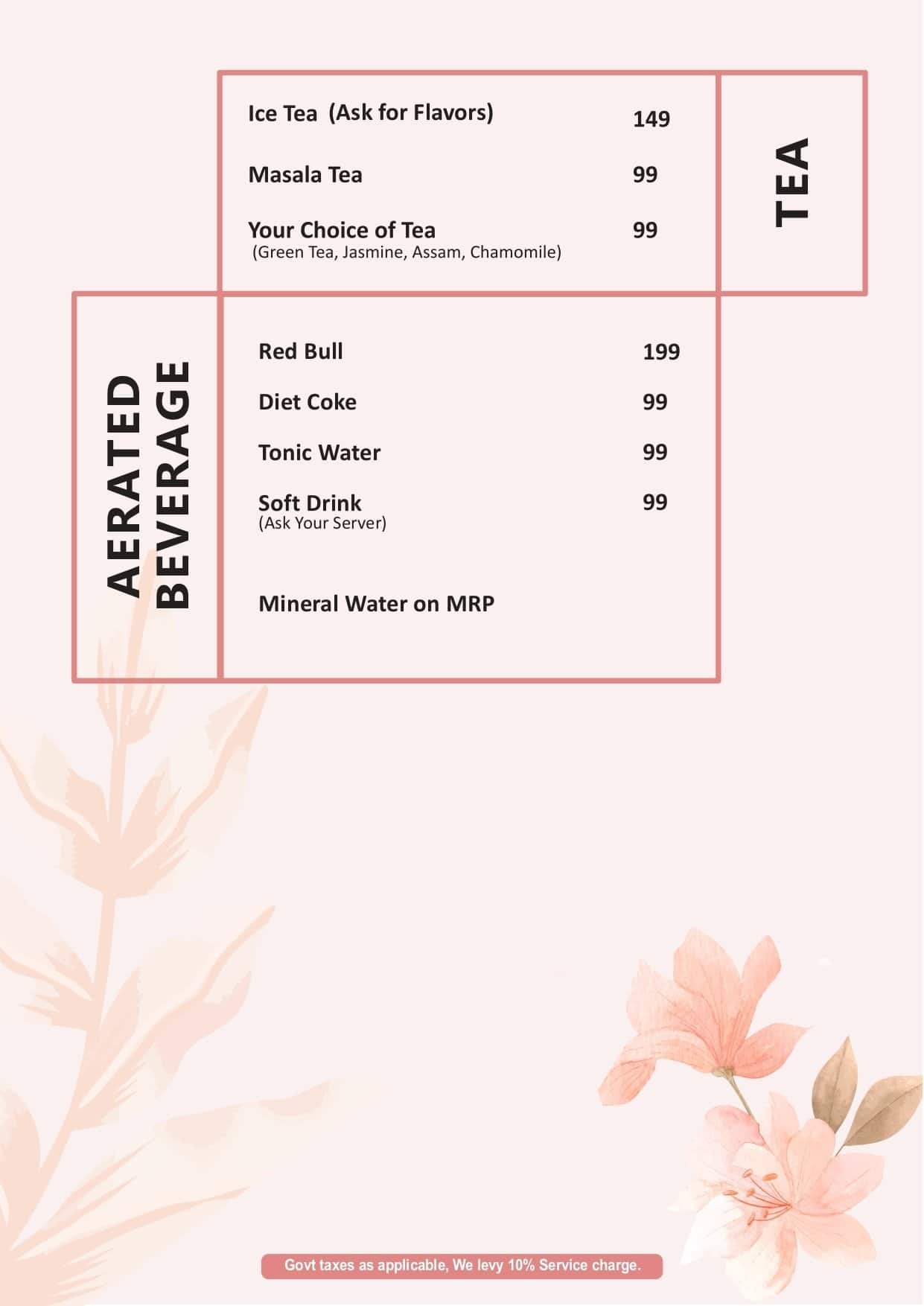 Menu at Bella Rossa, Delhi, Plot No. G