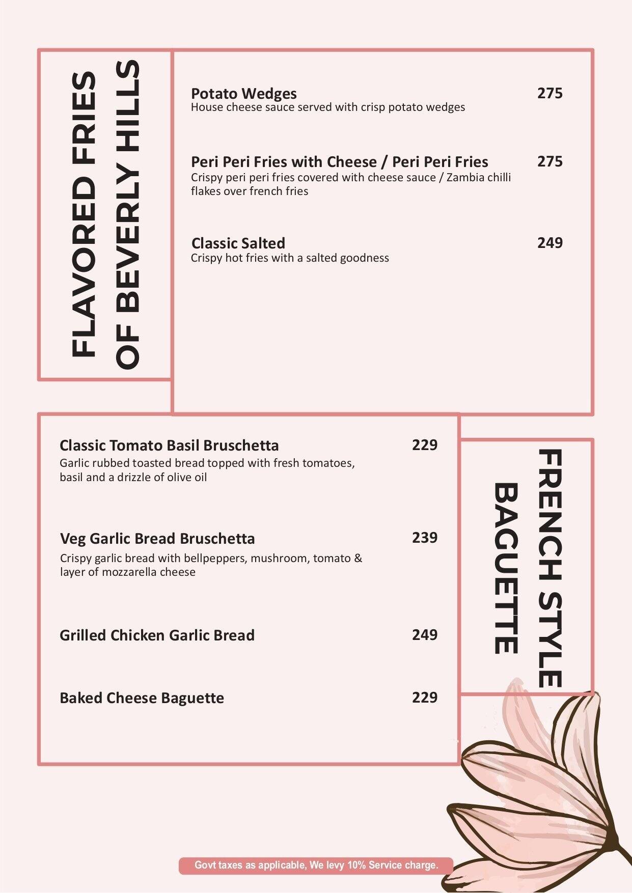 Menu at Bella Rossa, Delhi, Plot No. G